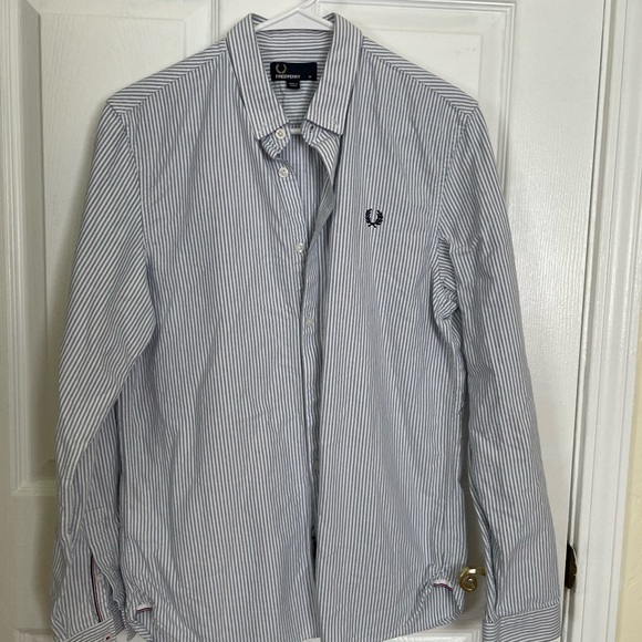 Fred Perry | Shirts | Fred Perry Blue And White Striped Shirt | Poshmark
